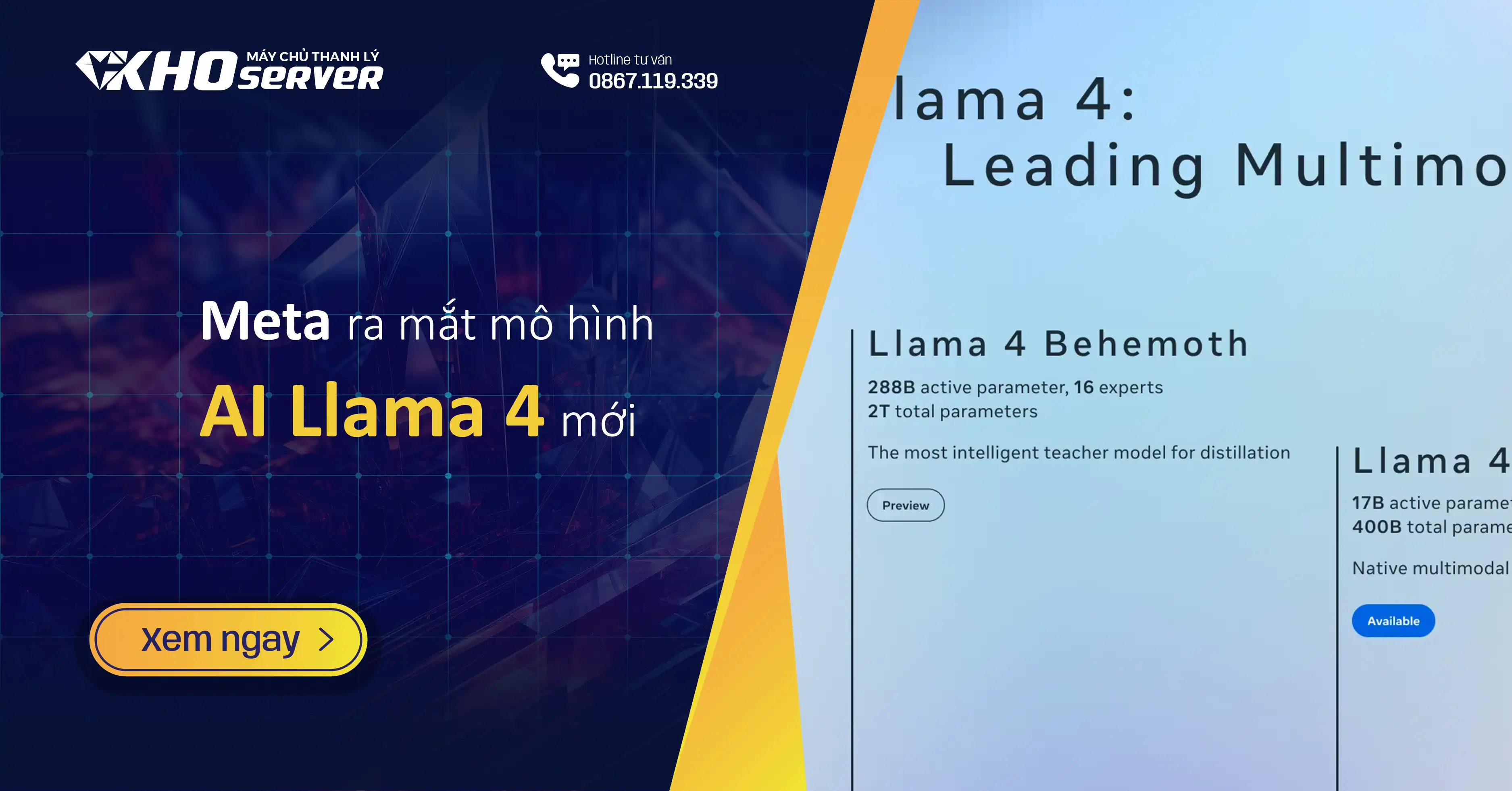 Meta ra mắt mô hình AI Llama 4 mới